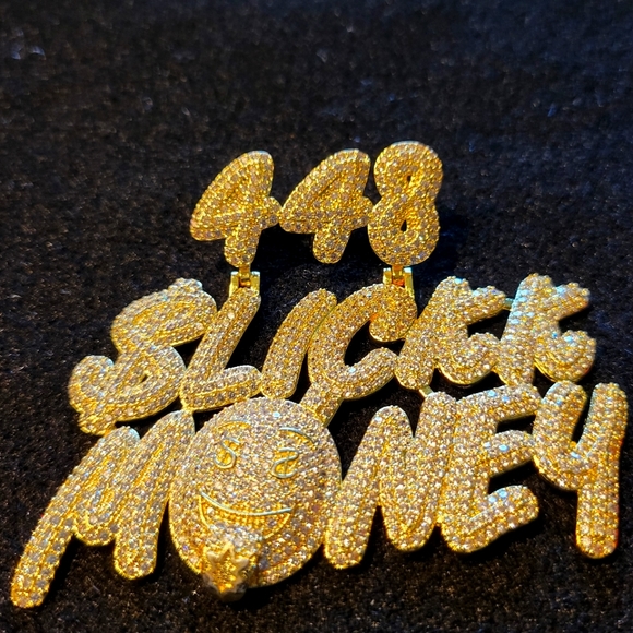 Accessories | Stainless Steel Iced Out Large Slick Money Pendant | Poshmark